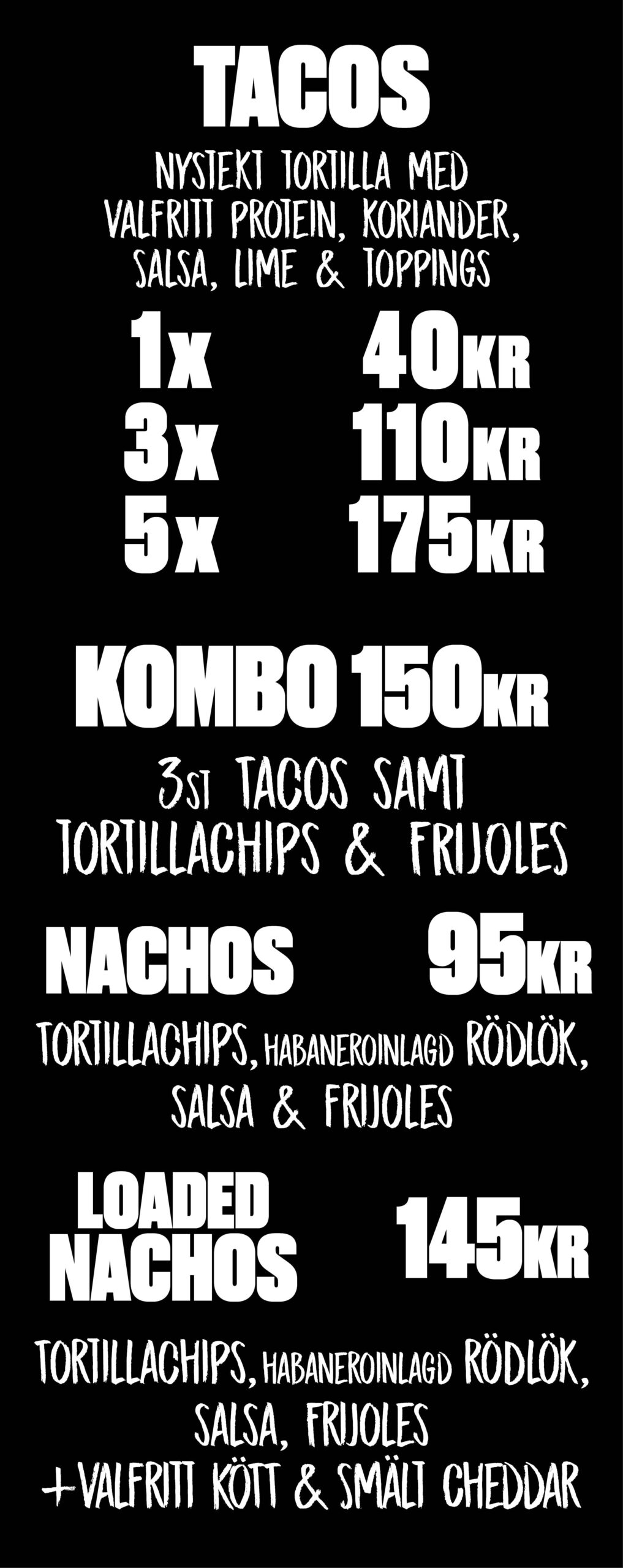 Meny - Stockholm – Shotluckan