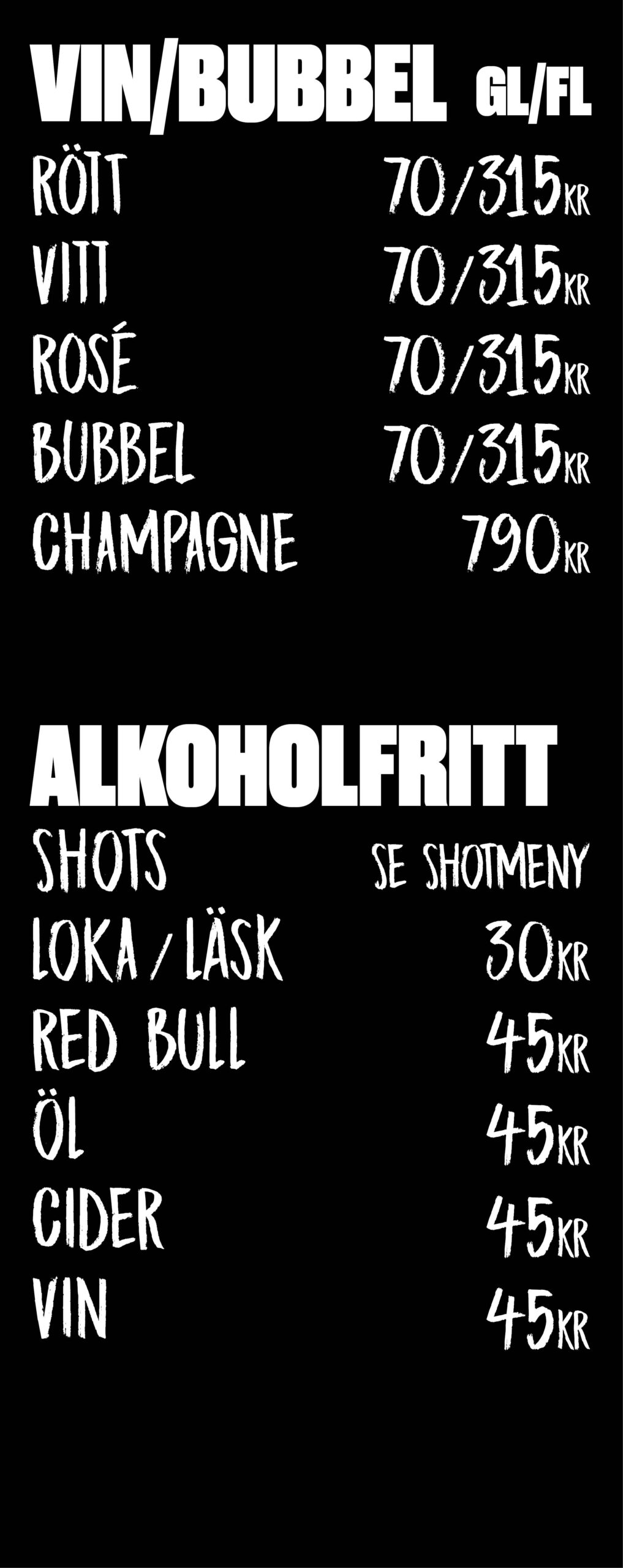 Meny - Norrköping – Shotluckan