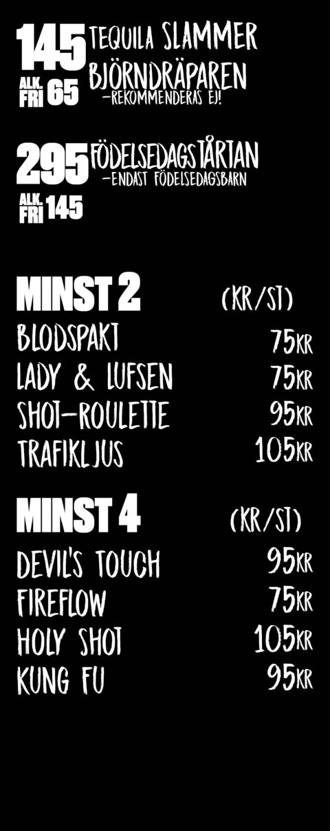 Meny - Norrköping – Shotluckan